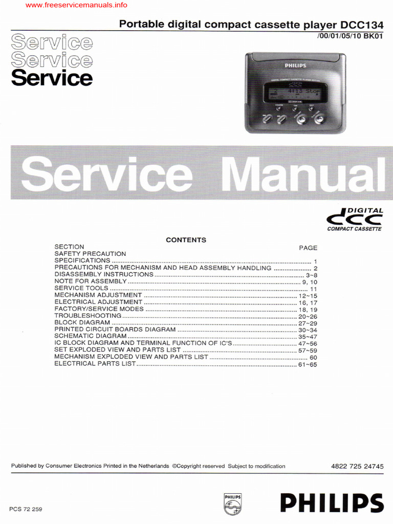 Philips DCC134 Service Manual | PDF