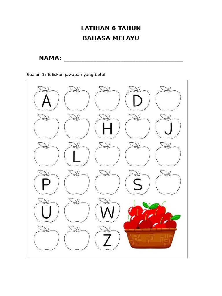 Latihan 6 Tahun Set 1 Bm Pdf