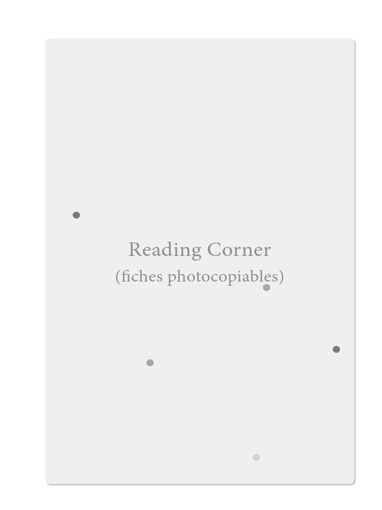Fiches Élève Reading Corner | PDF