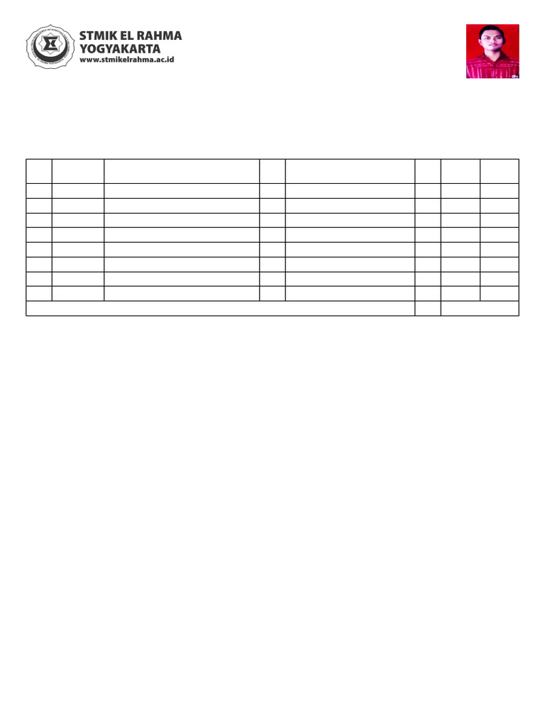 Kartu Rencana Studi (KRS) : NIM Nama Mahasiswa Prodi Kurikulum Jenjang Semester Tahun Akademik | PDF