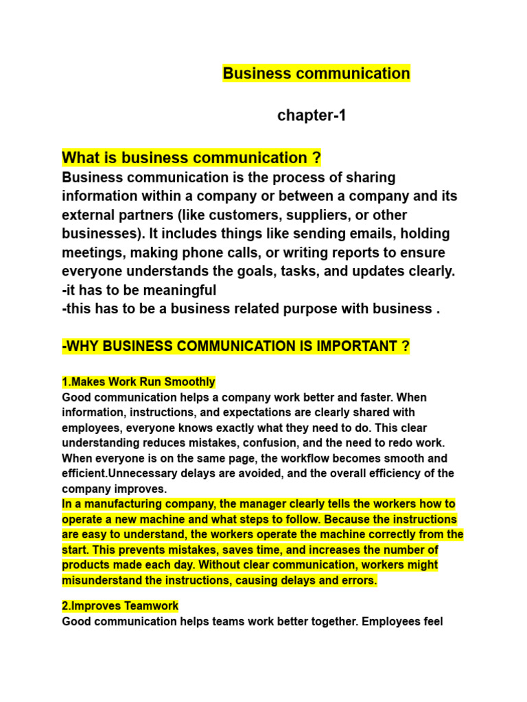 Business Communication Google Docs Pdf