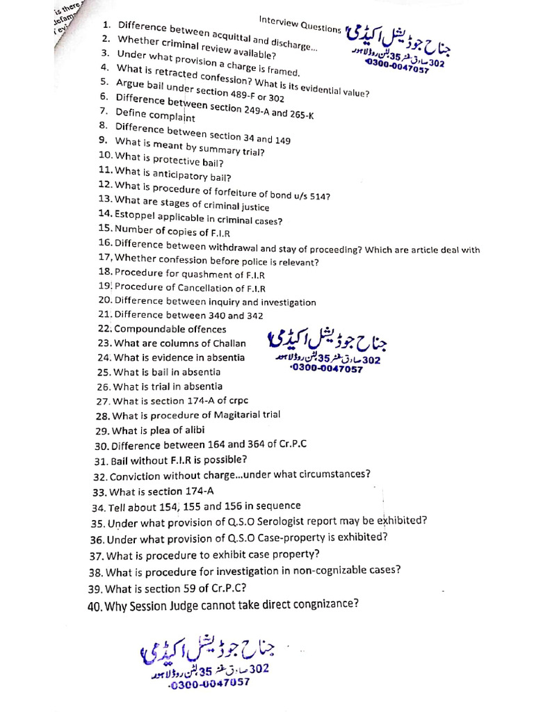 General Questions Interview. | PDF