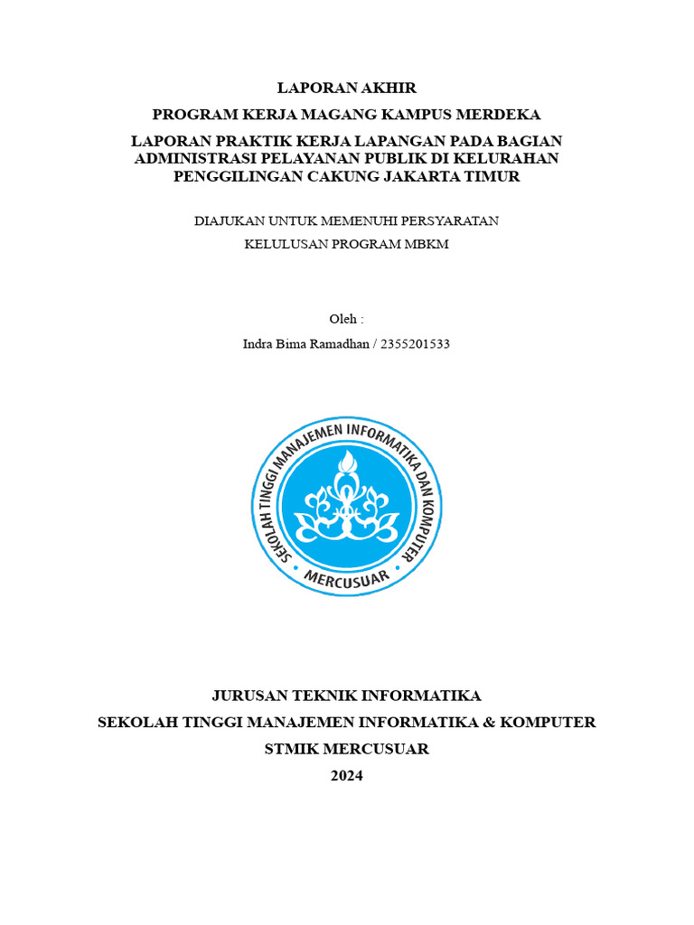 Laporan Akhir Magang Bima New | PDF