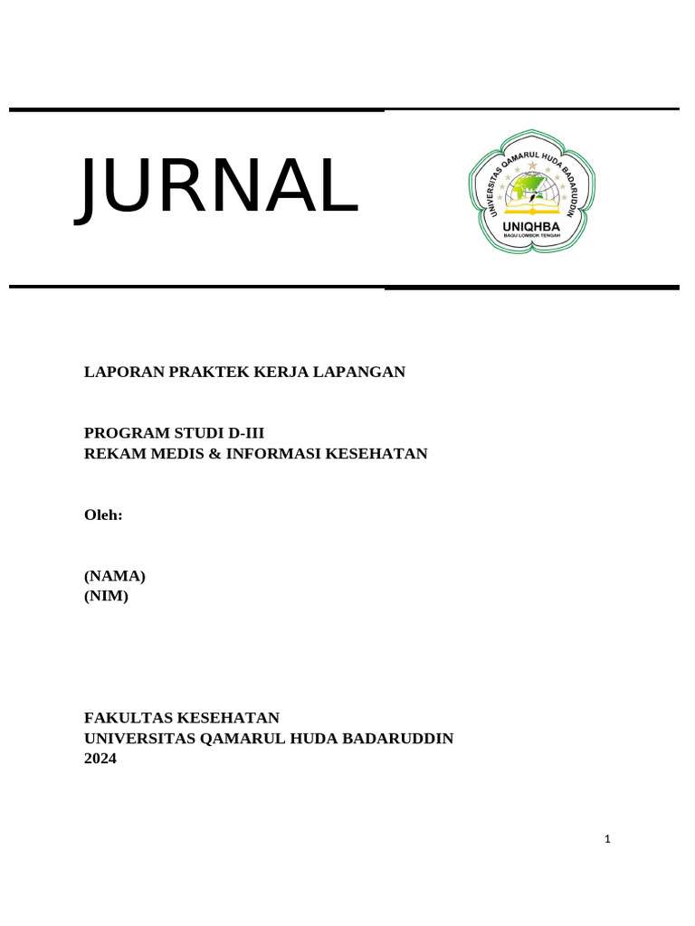 Template Penulisan Laporan PKL RMIK (Jurnal) | PDF