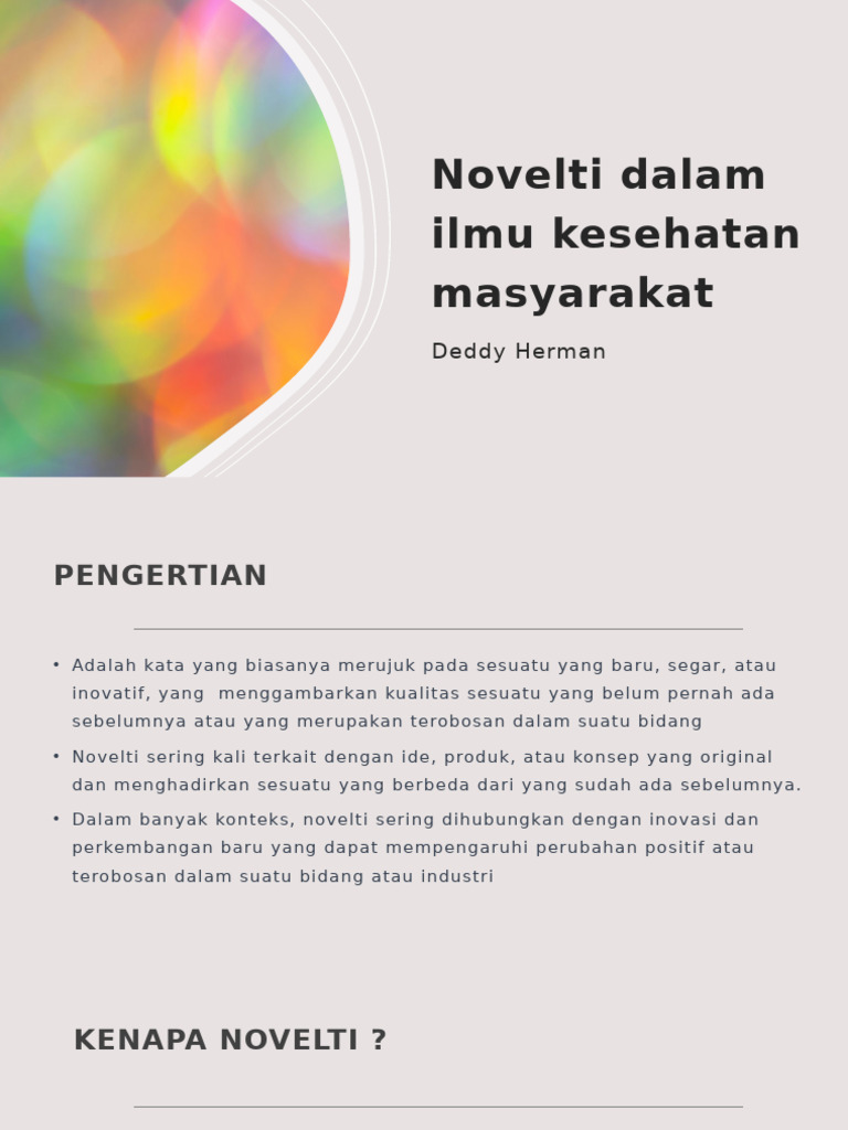 Presentasi NOVELTI | PDF