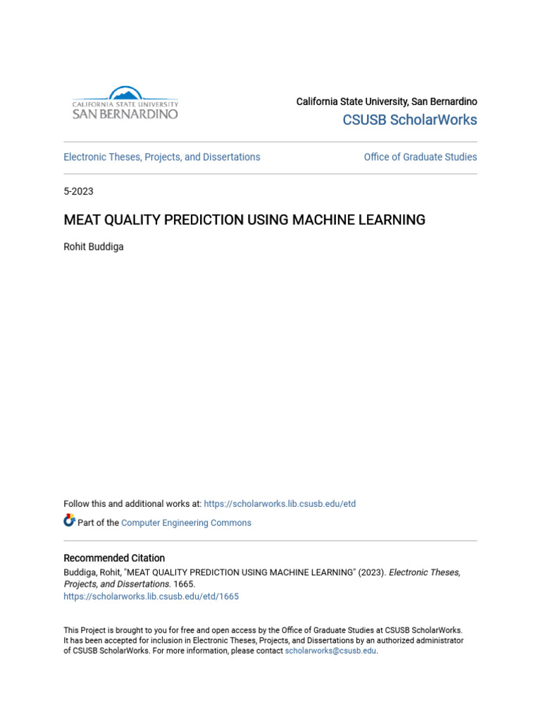 Meat Quality Prediction Using Machine Learning | PDF