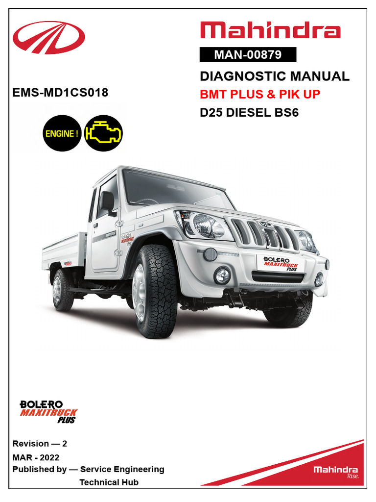 MAN-00879 EMS Diagnostic Manual - BMT Plus Bolero Pikup - Diesel BS6 ...