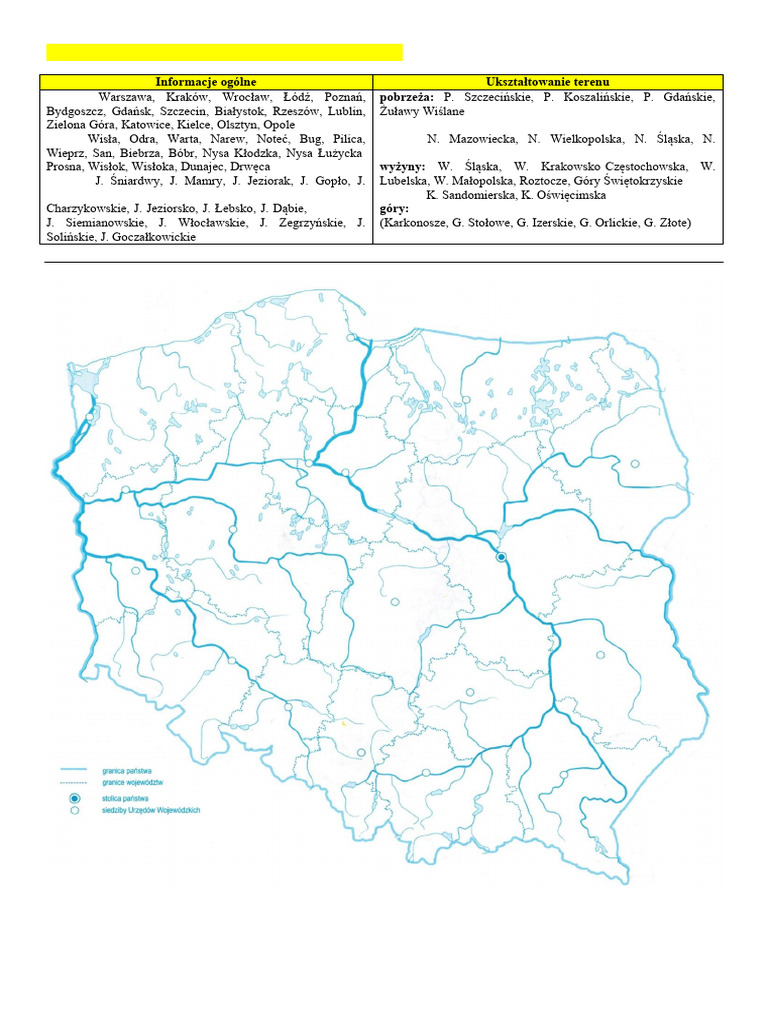 Mapa Ogólnogeograficzna Polski | PDF
