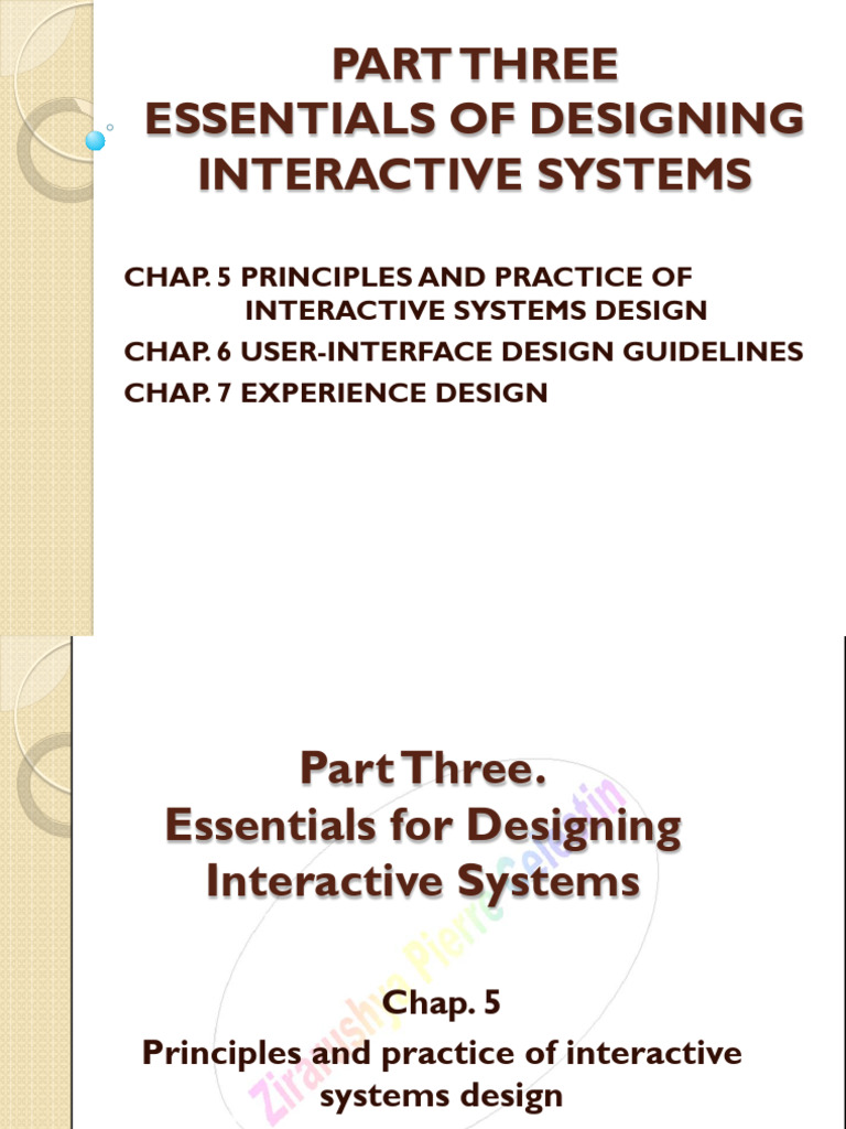 HCI - Part 3 - Chap. 5 DESIGN PRINCIPLES OF INTERACTIVE SYSTEMS | PDF