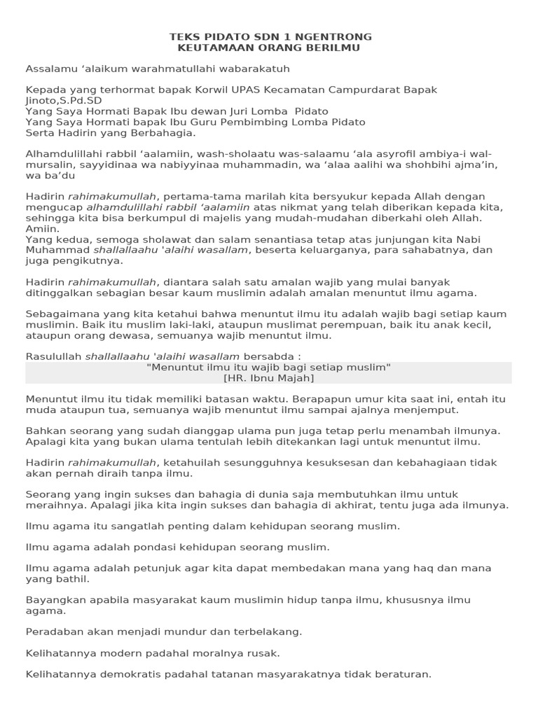 Teks Pidato Laura | PDF