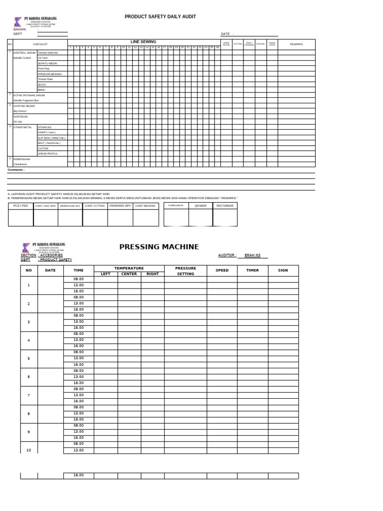 Form Product Safety Check List (003) | PDF