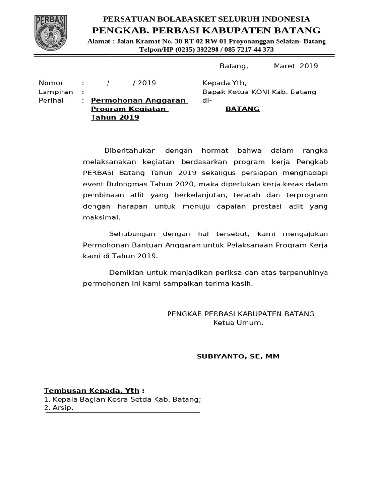 proposal Perbasi | PDF