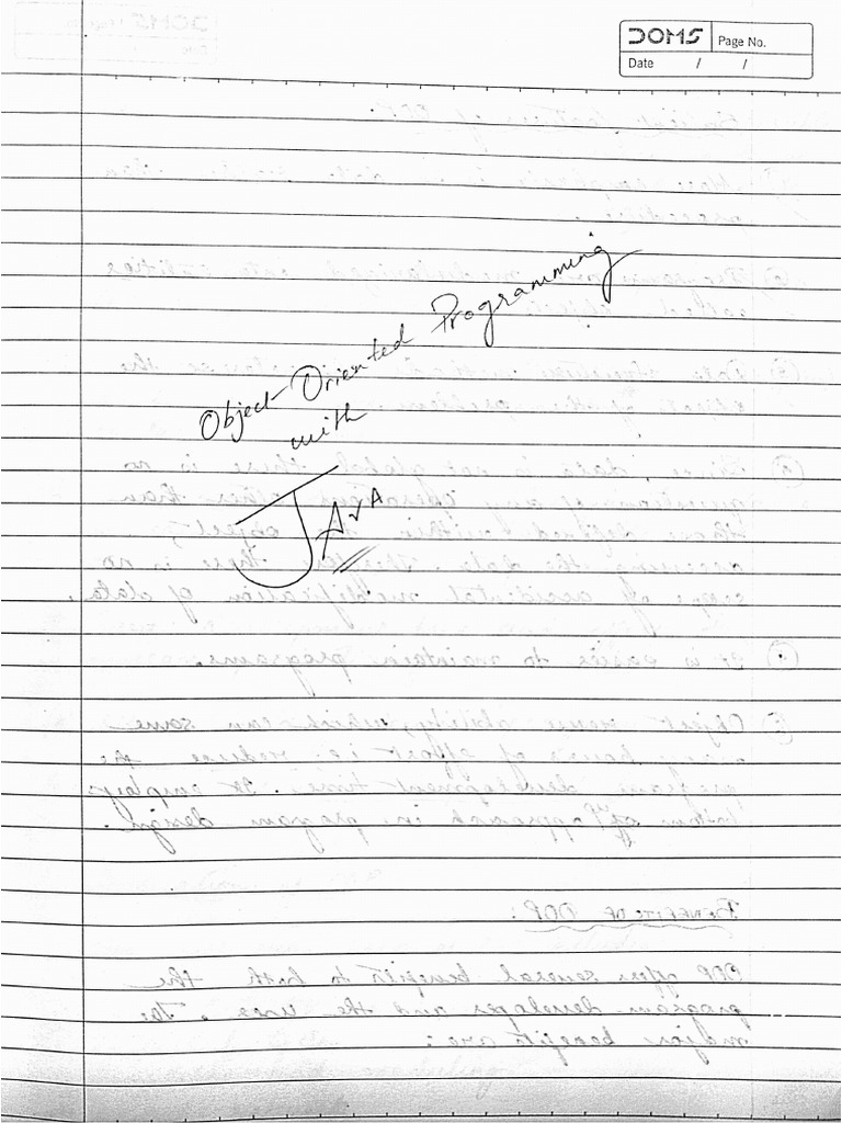 Programming with Java Handwritten Notes (Remastered) | PDF Programming with Java Handwritten Notes (Remastered) | PDF