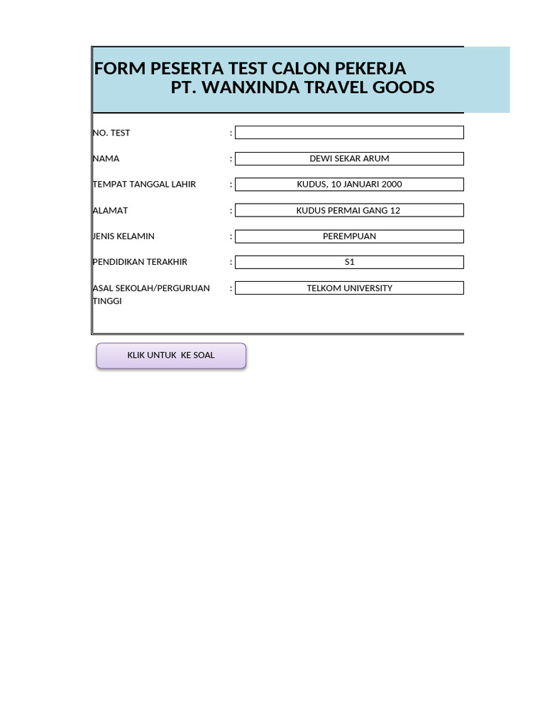 Tes Excel | PDF