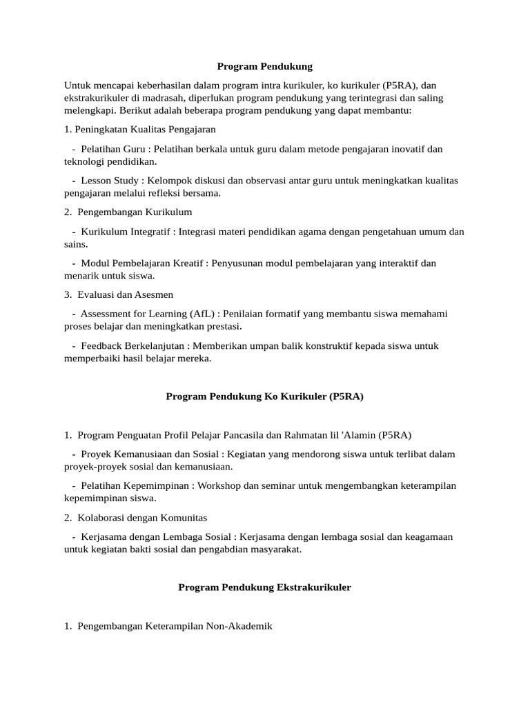 Contoh Program Pendukung | PDF