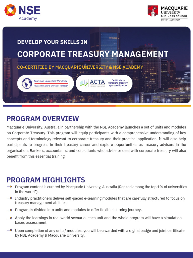 Certificate in Treasury Management | PDF