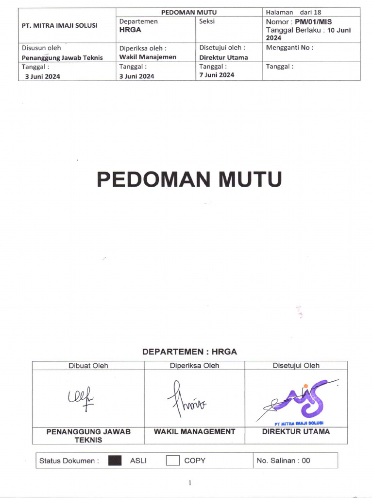1.3 Pedoman Mutu | PDF