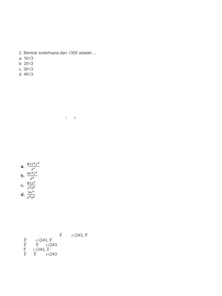 Soal Pas MTK Kls 9 k13 | PDF