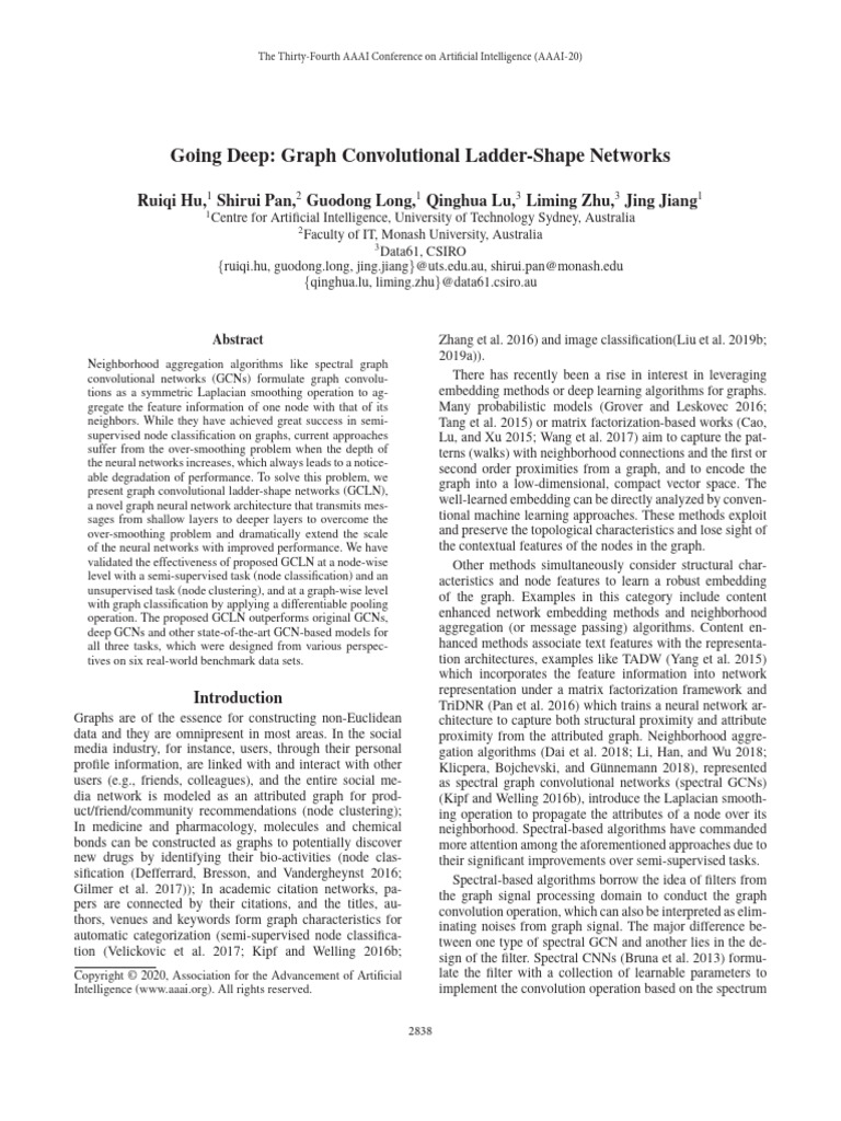 Going Deep Graph Convolutional Ladder-Shape Networks | PDF
