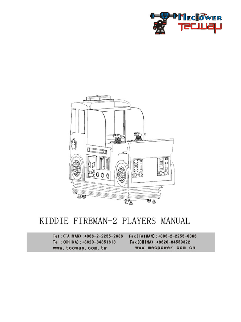 Coco Fireman, Kiddie Fireman-2 Player Operation Manual | PDF