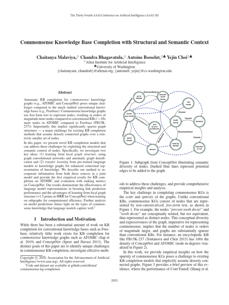 Commonsense Knowledge Base Completion | PDF