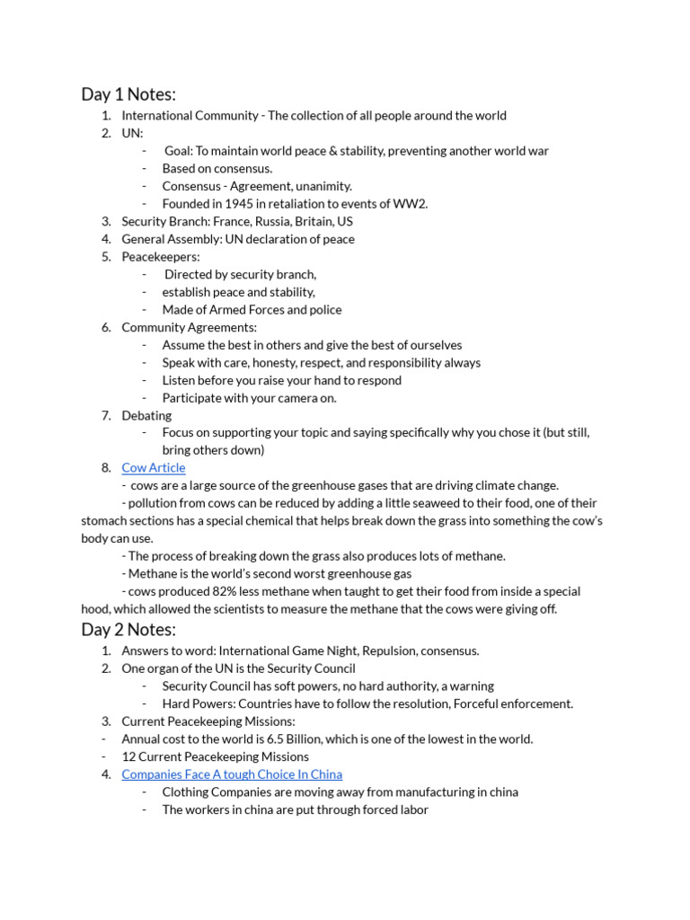 Mun Ymca Notes | PDF