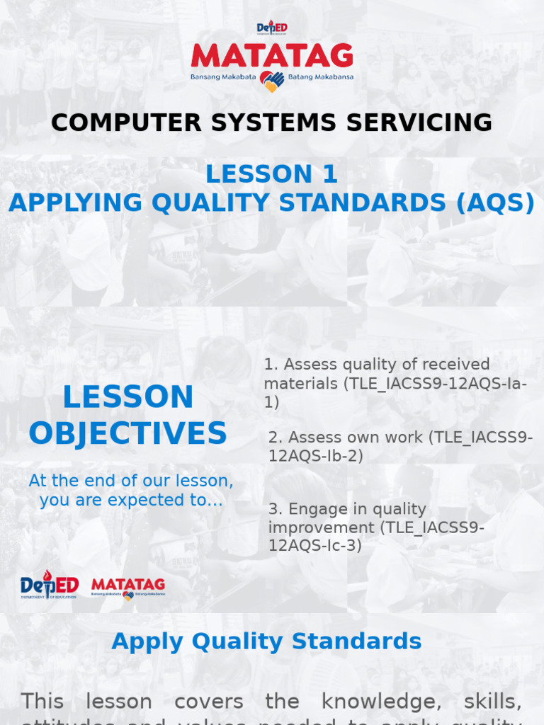 CSS 11 Week 2 L1 - Apply Quality Standards | PDF