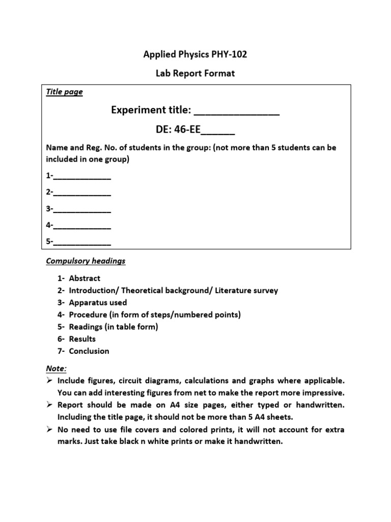 Lab Report Format | PDF