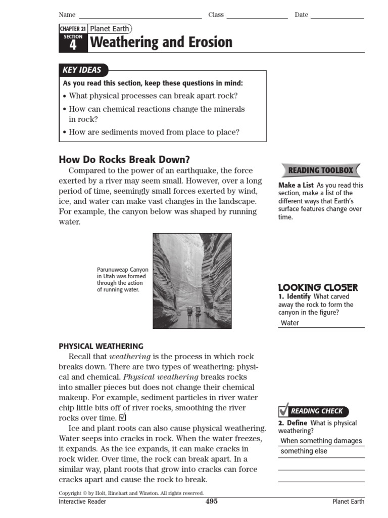 Ayden Martinez - Copy of Weathering and Erosion | PDF | Erosion ...