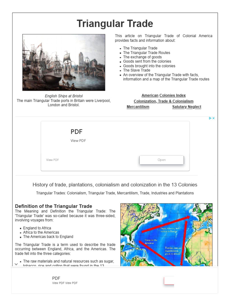Triangular Trade (Land of The Brave) | PDF | Atlantic Slave Trade ...