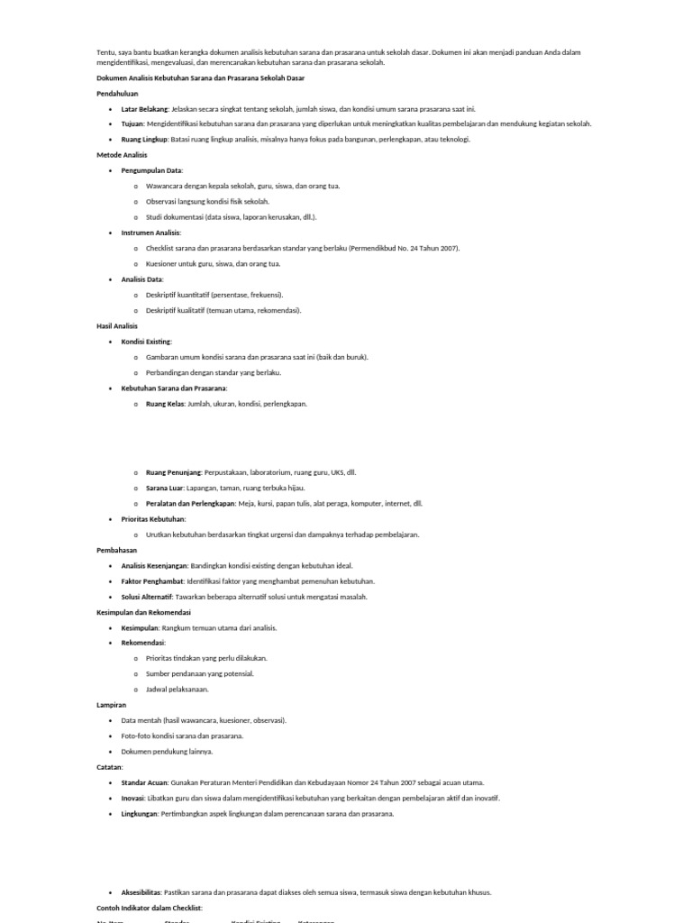 contoh sarpras | PDF