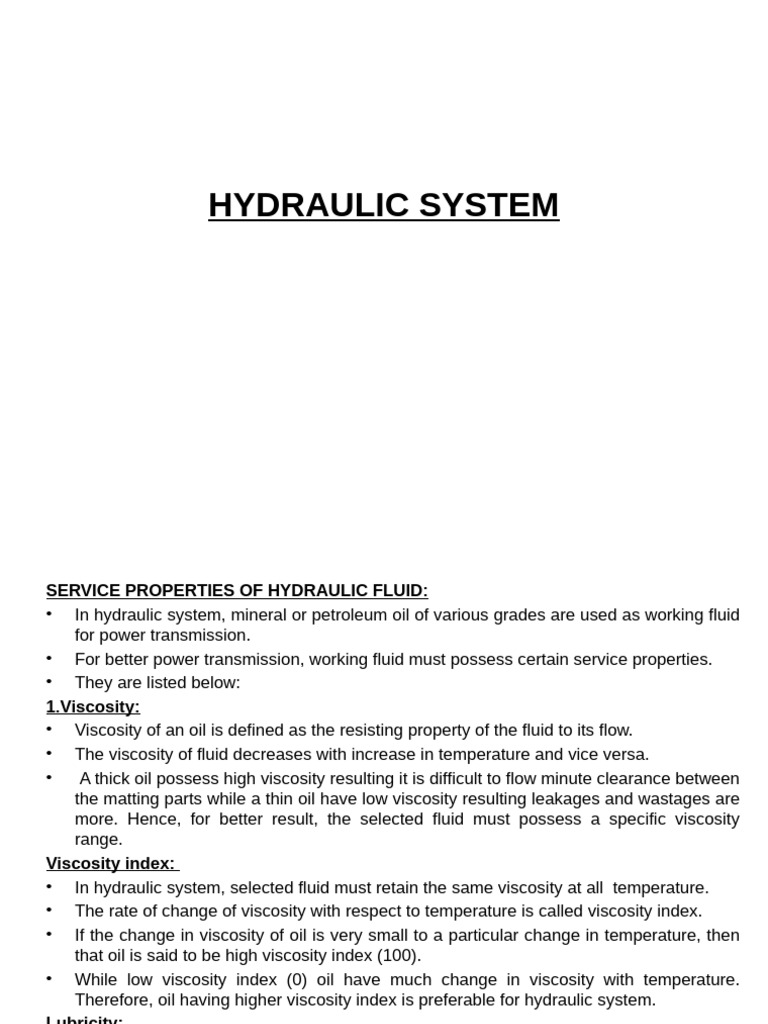 Hydraulic System | PDF