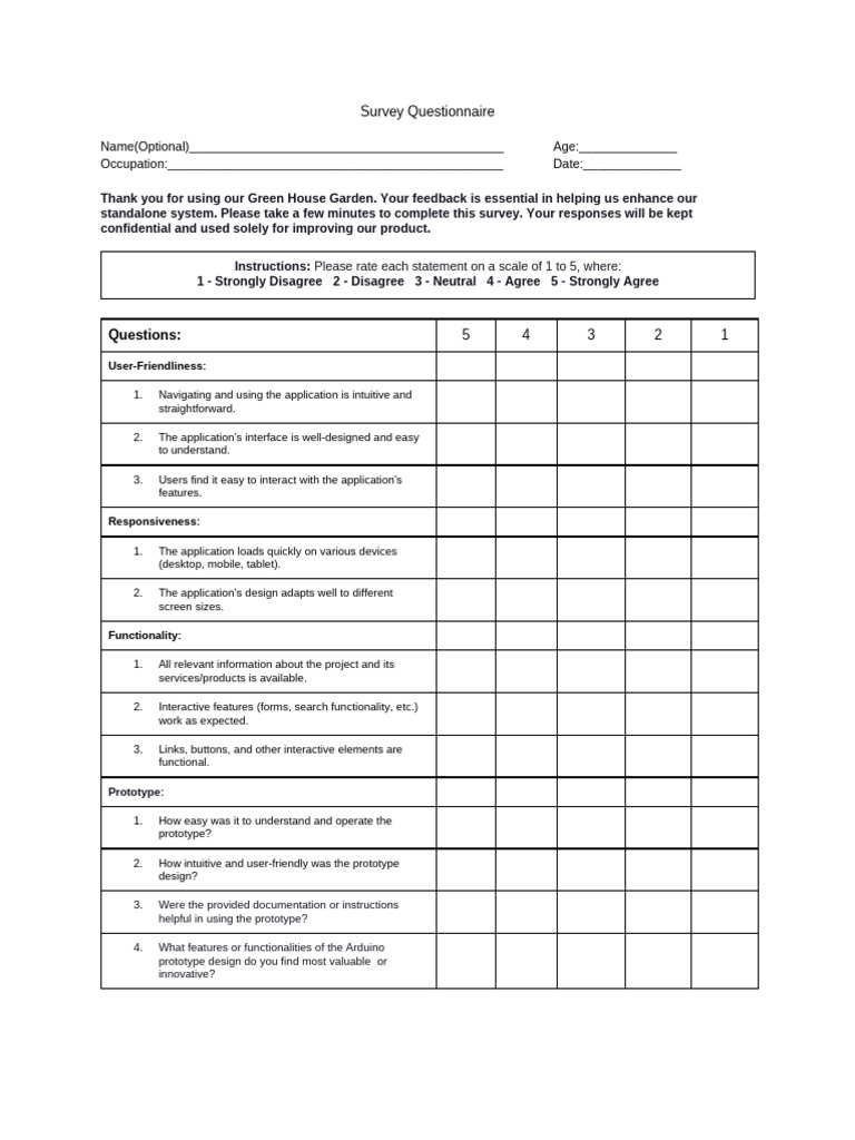 Survey Template | PDF