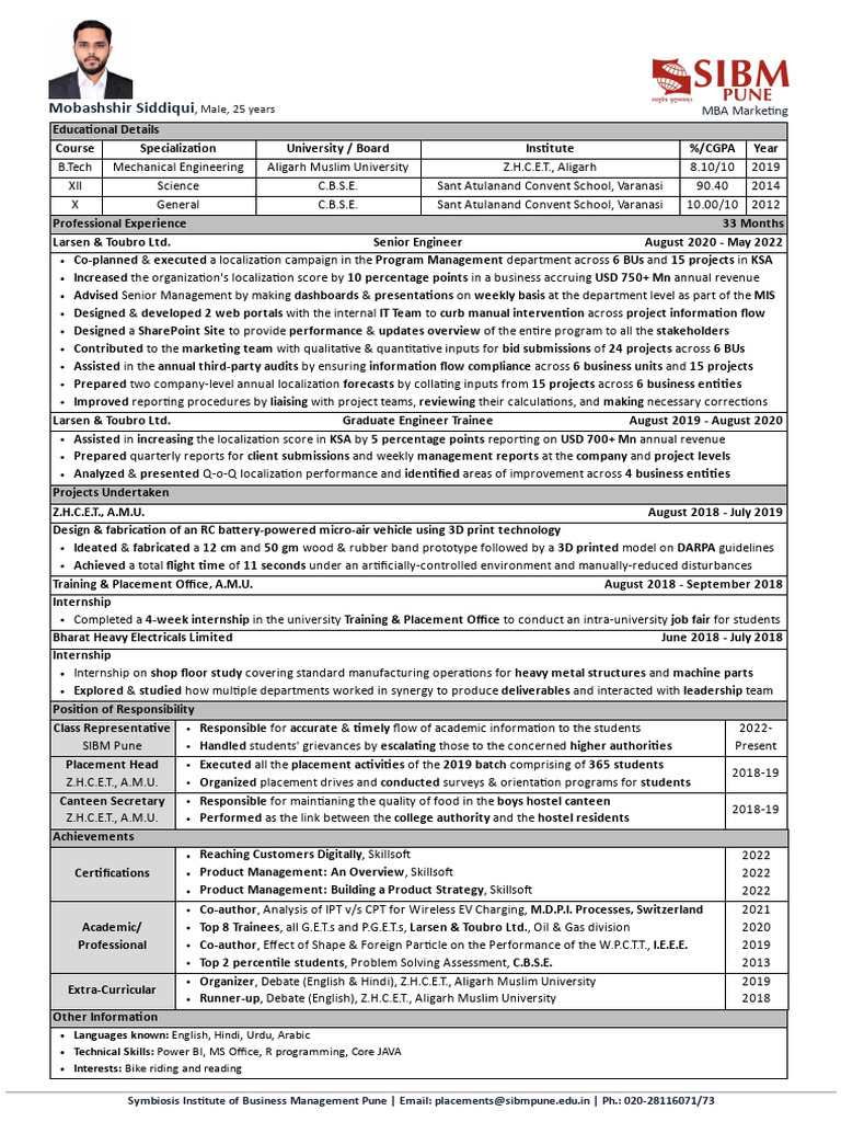 Mobashshir Siddiqui Marketing | PDF