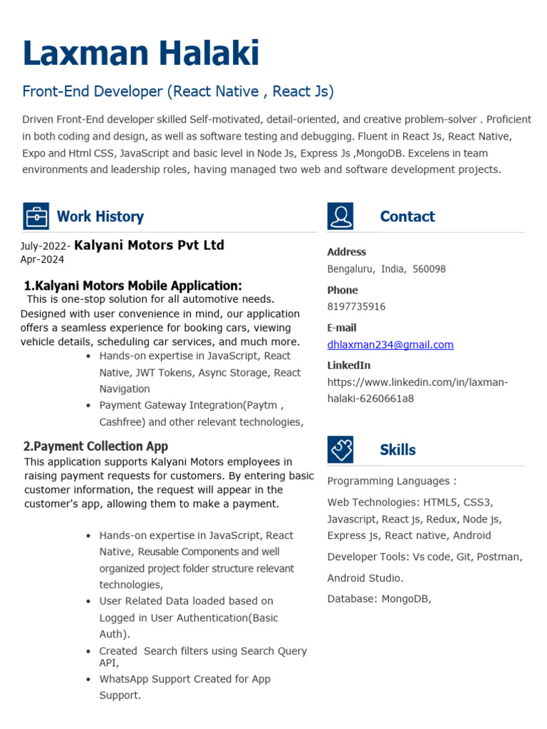 Laxman Hal Aki Resume | PDF