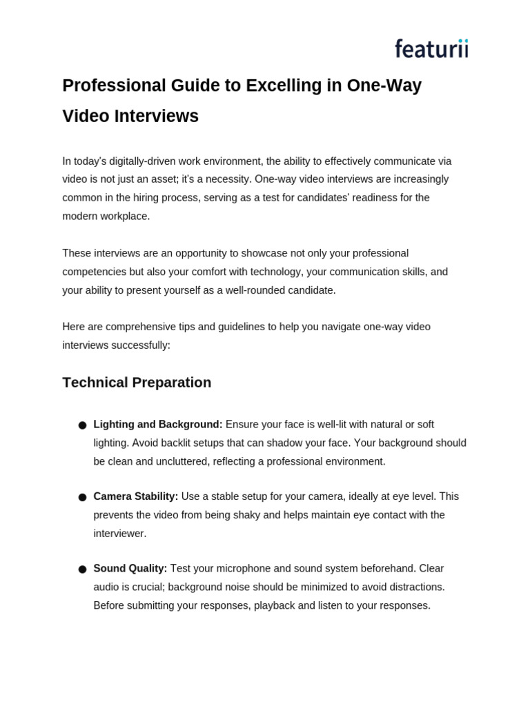 One-way video interview guide [Public] | PDF