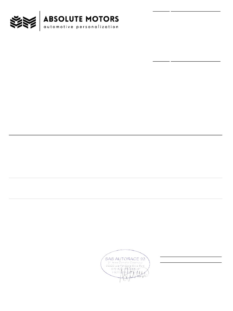 Proforma Invoice: Sas Autorace 93 | PDF