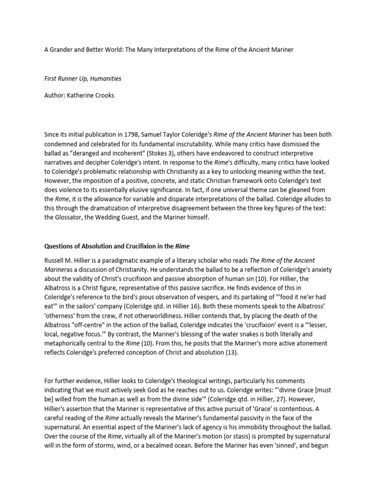 A Grander and Better World - The Many Interpretations of The Rime of ...
