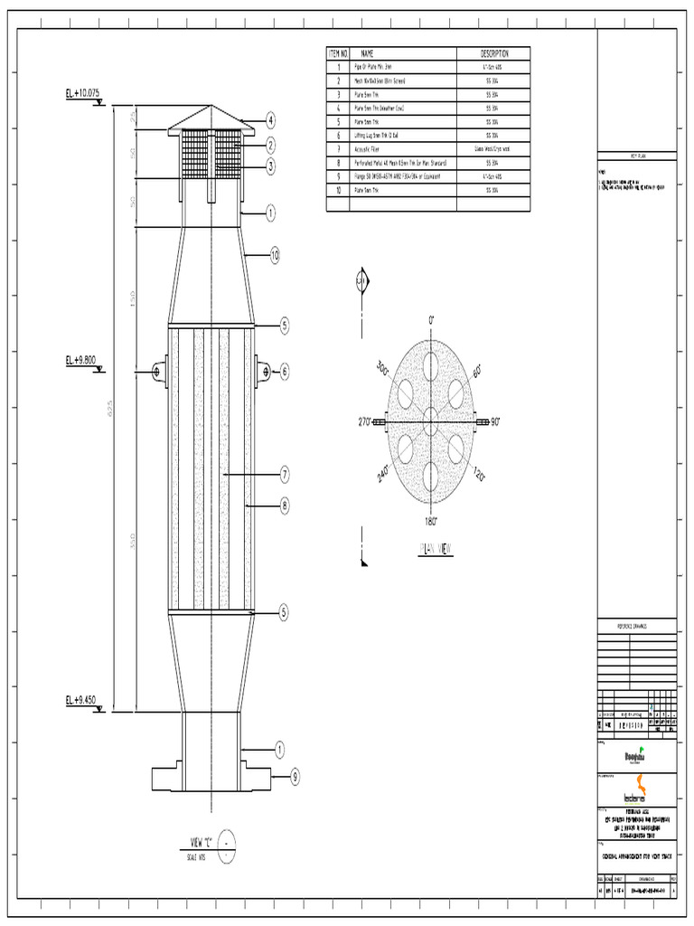 RDA-GTL-EPC-PIP-DWG-010 General Arrangement For Vent Stack Sheet 4 | PDF