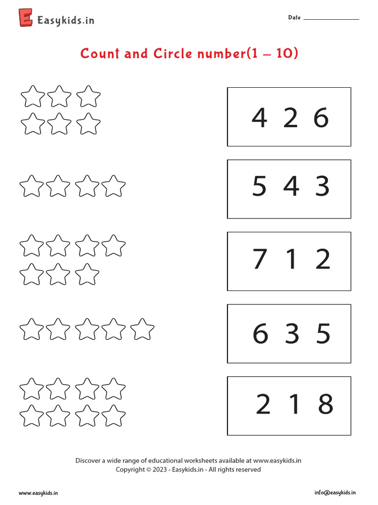 Count and Circle Number1 10 | PDF