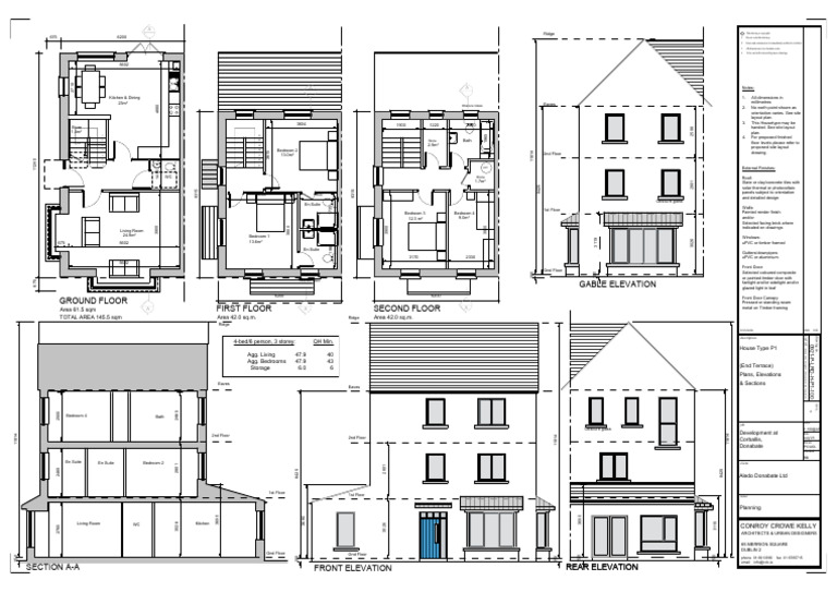 0921-P-LRD-H-P1-100 - House Type P1 (End Terrace) Plans, Elevations ...