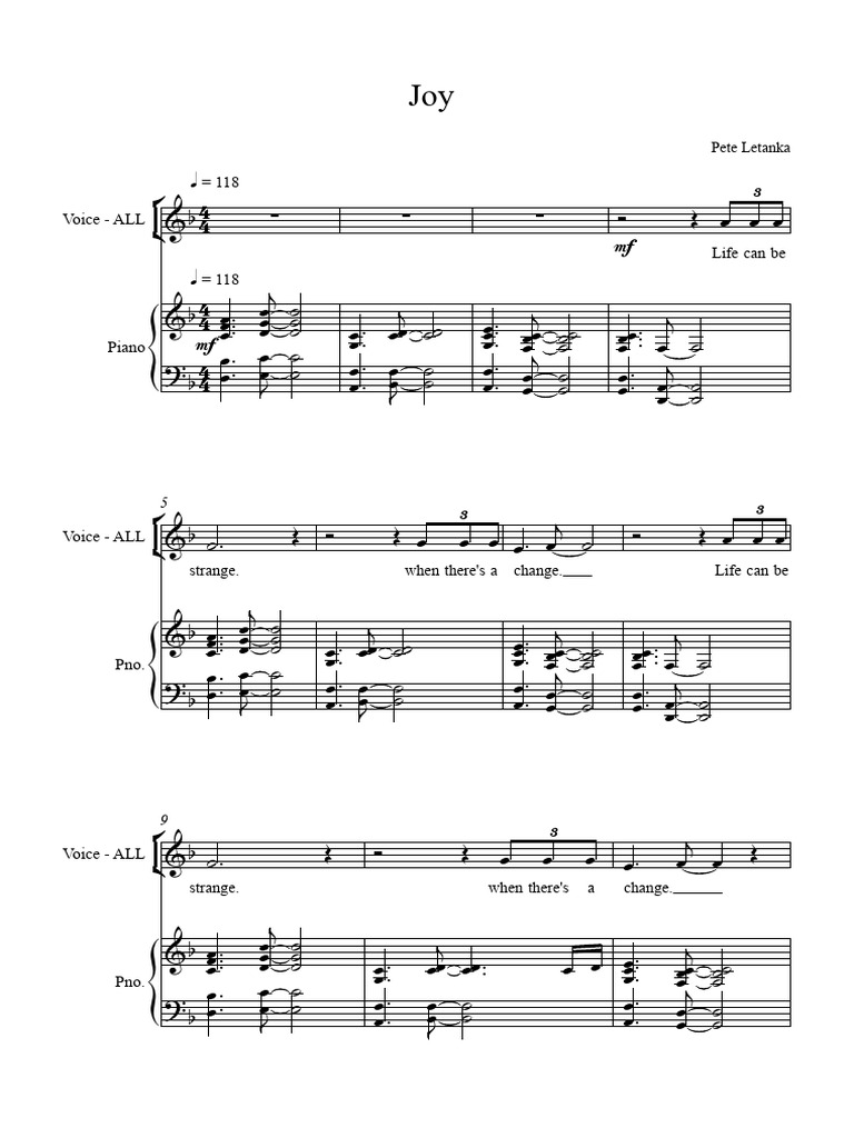 Joy - Piano and Voice | PDF