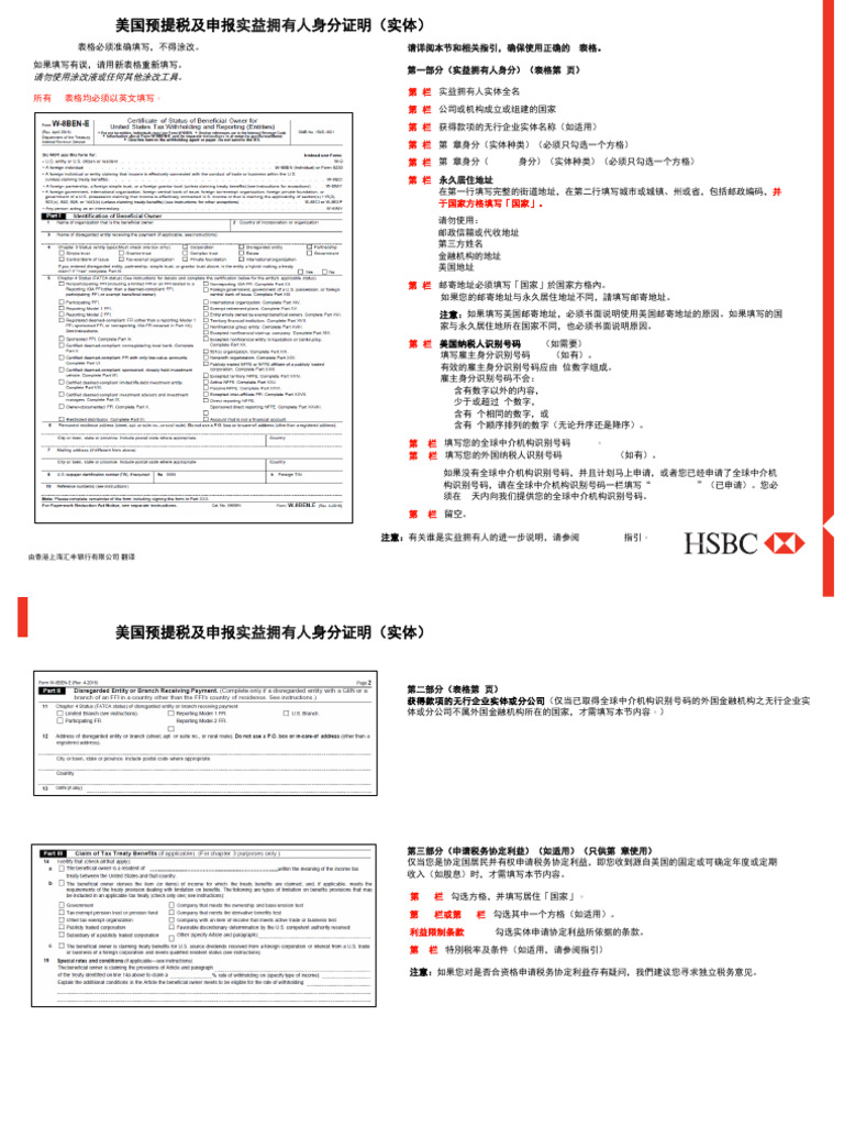 w8 Ben e Form Guidance en ZH CN | PDF