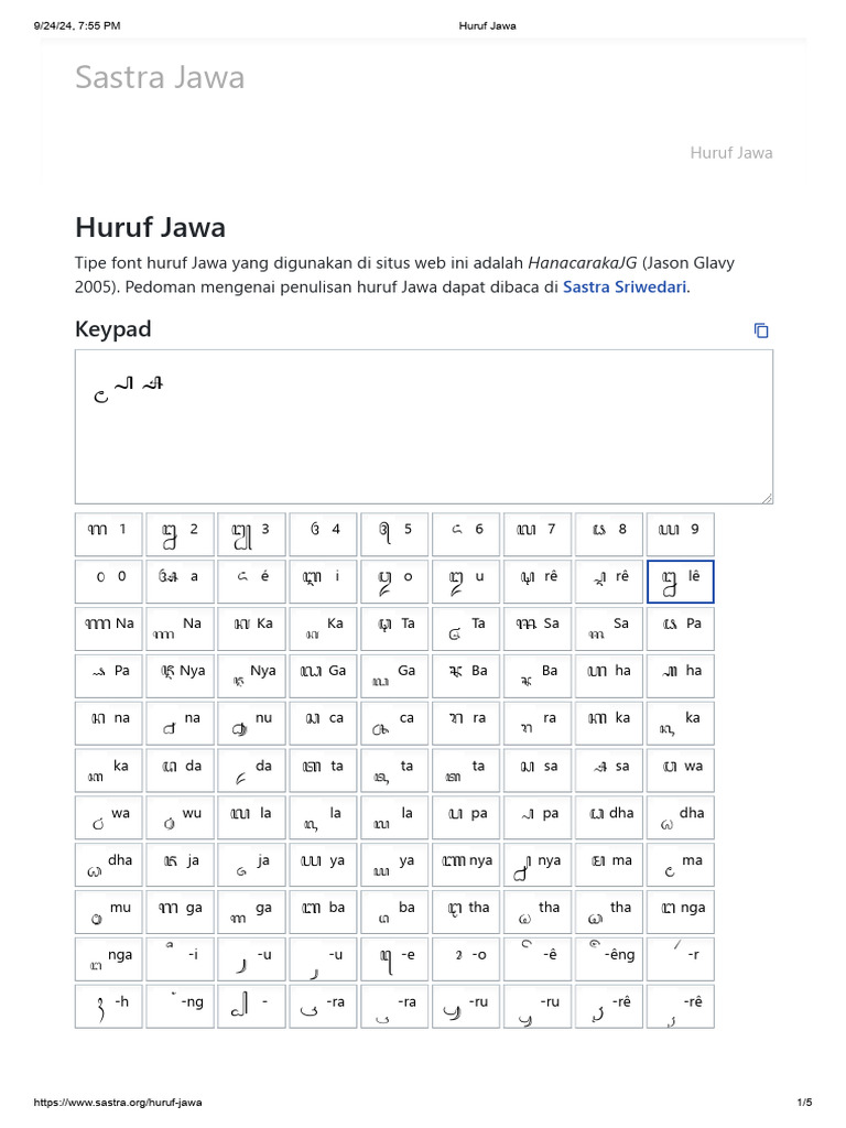 Huruf Jawa | PDF