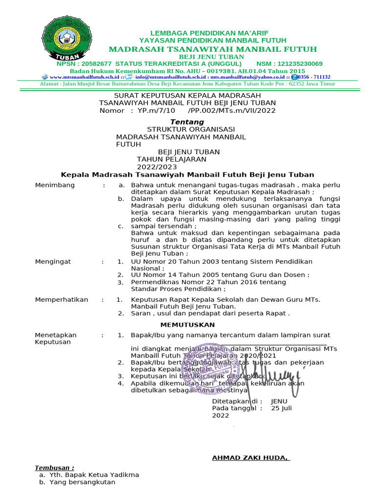 A-6 A.6. Daftar Penugasan Guru Dan Tenaga Kependidikan | PDF A-6 A.6. Daftar Penugasan Guru Dan Tenaga Kependidikan | PDF