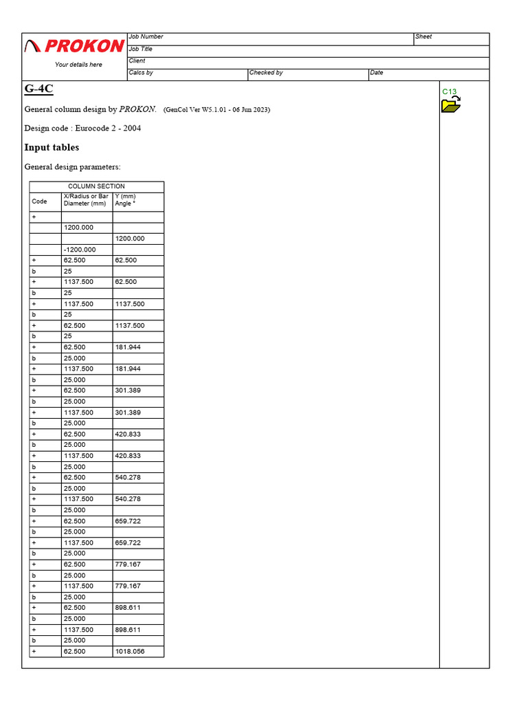 Input Tables: Prokon | PDF