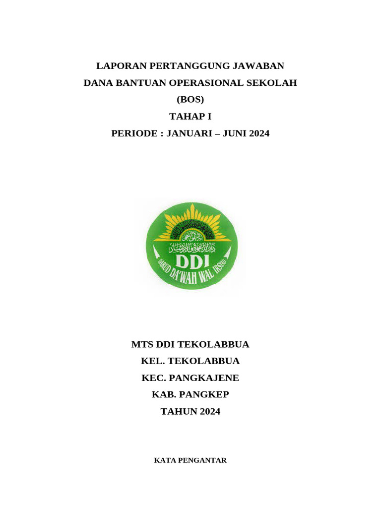 LPJ BOS TAHAP I 2024 | PDF