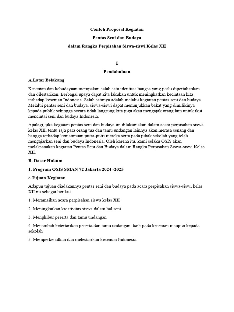 Contoh Proposal Kegiatan | PDF
