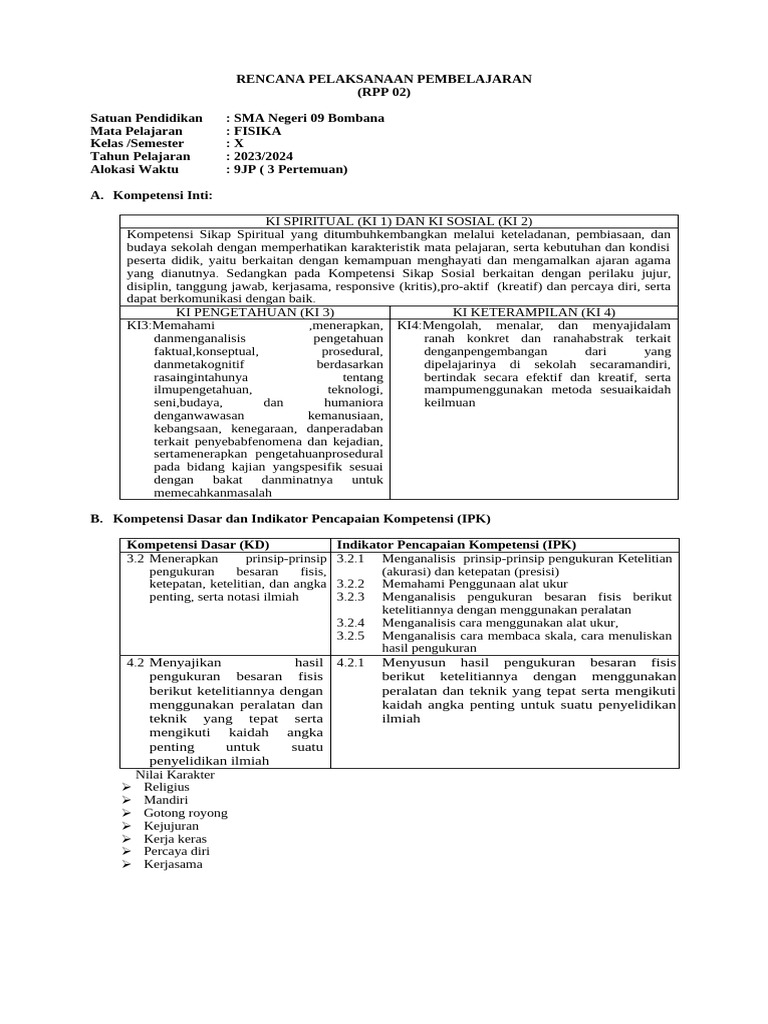 RPP. Bab 2 Ganjil | PDF