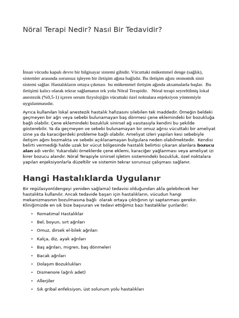 Nöral Terapi | PDF